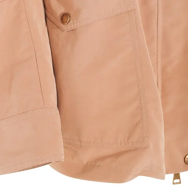 Moncler High-neck Drawstring Jacket - Light Brown