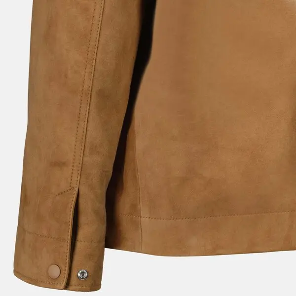 Dior Suede Collared Button-up Jacket - Brown