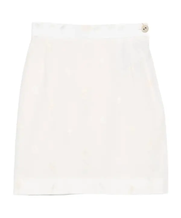 VIVIENNE WESTWOOD Floral Embroidered A-line Mini Skirt - White
