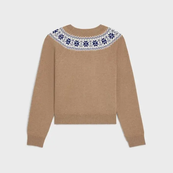 Celine Fair Isle Cashmere Crew Neck Sweater