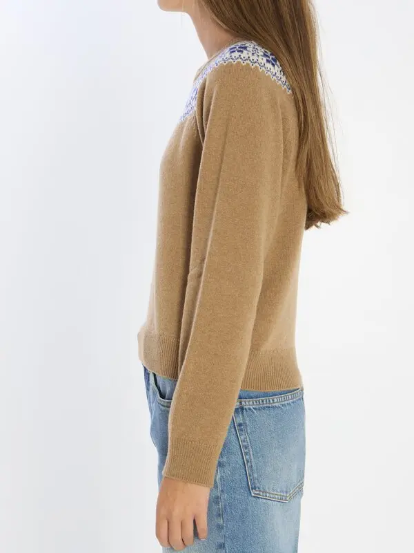 Celine Fair Isle Cashmere Crew Neck Sweater