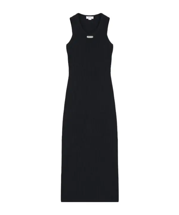 Alexander McQueen Ribbed Bodycon Sleeveless Midi Dress