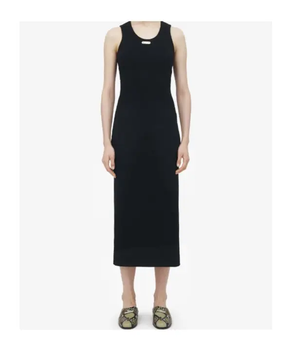 Alexander McQueen Ribbed Bodycon Sleeveless Midi Dress
