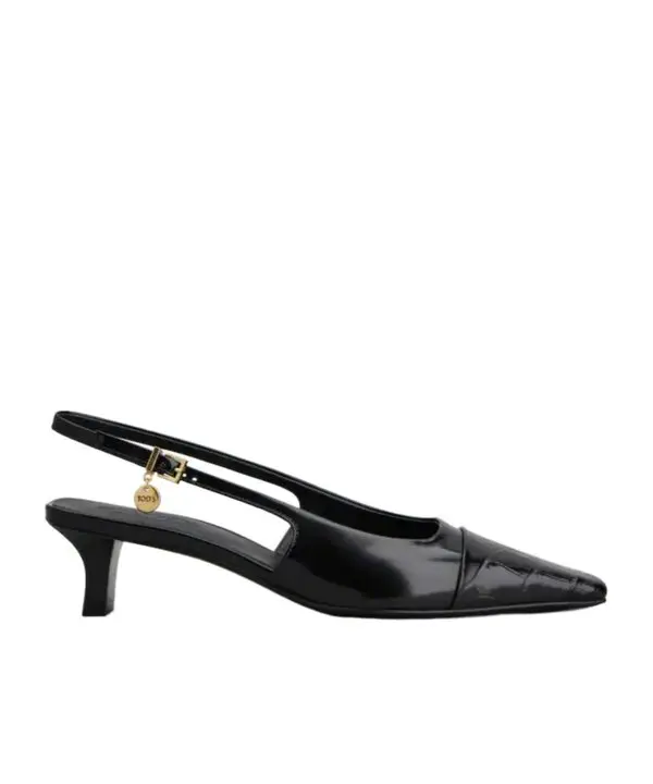 TOD'S Slingback Pumps With Buckle Charm - Black