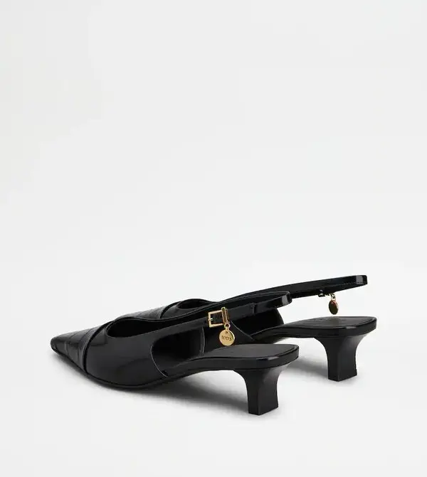 TOD'S Slingback Pumps With Buckle Charm - Black