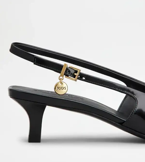 TOD'S Slingback Pumps With Buckle Charm - Black