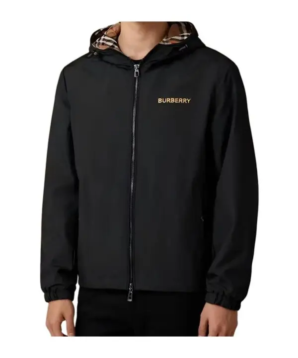 Burberry Hooded Jacket With Zipper Closure