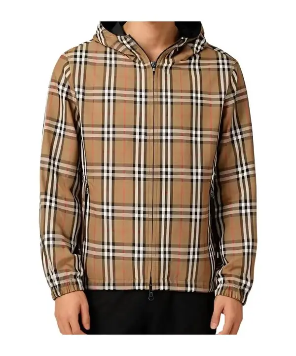 Burberry Hooded Jacket With Zipper Closure