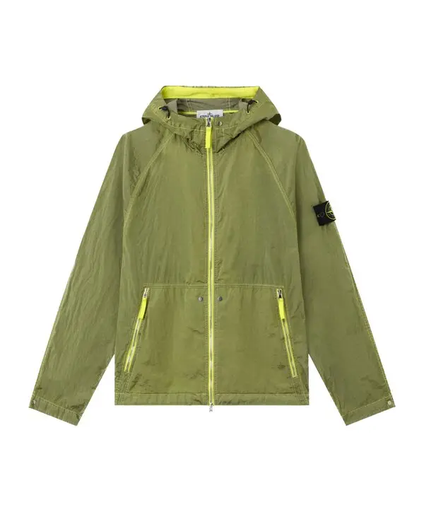 Stone Island Hooded Jacket With Light Water And Wind Resistance - Lemon