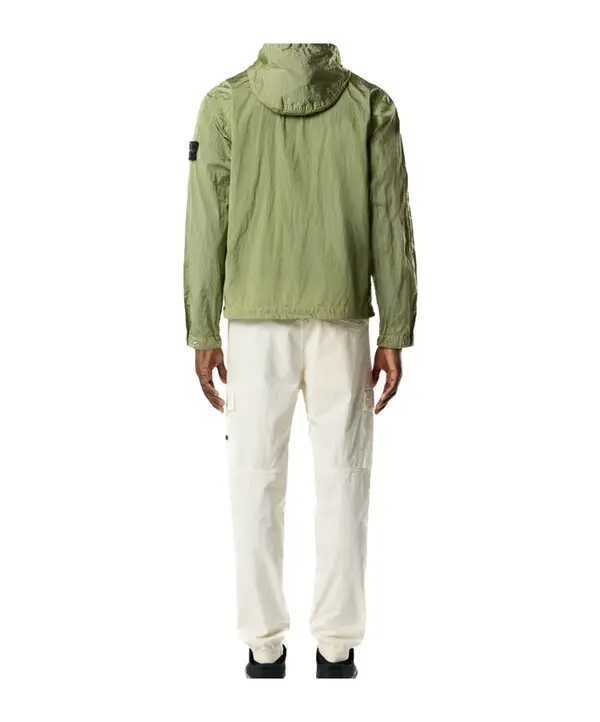 Stone Island Hooded Jacket With Light Water And Wind Resistance - Lemon