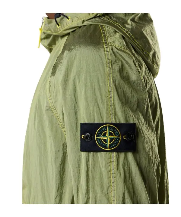 Stone Island Hooded Jacket With Light Water And Wind Resistance - Lemon