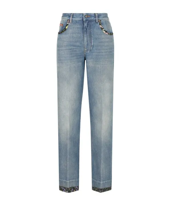 Valentino Garavani Logo Patch Boyfriend Jeans