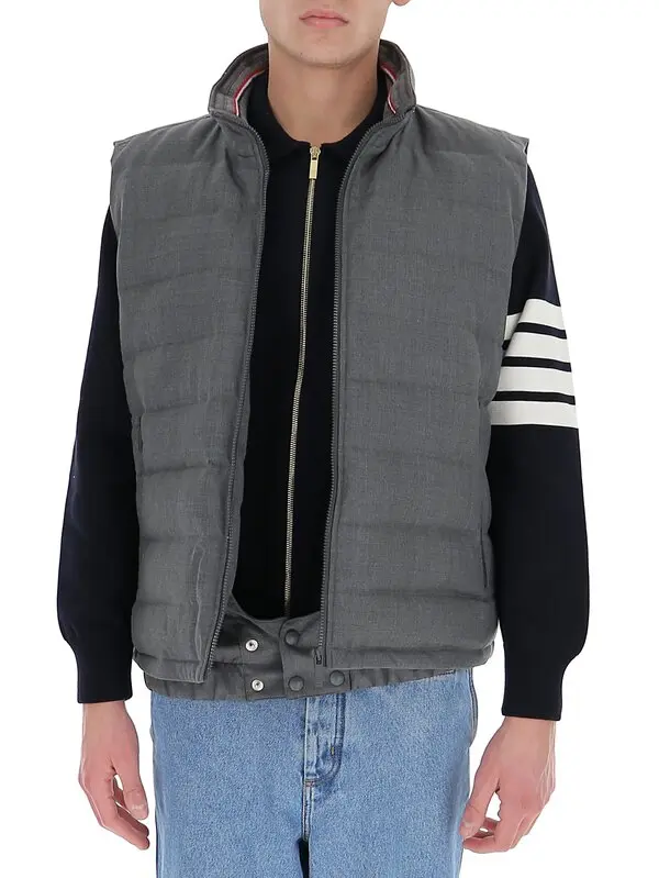 Thom Browne Down-filled Ski Vest - Medium Gray