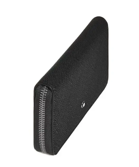 Montblanc Medium Continental Wallet 12cc With Zip In Sartorial Leather - Black