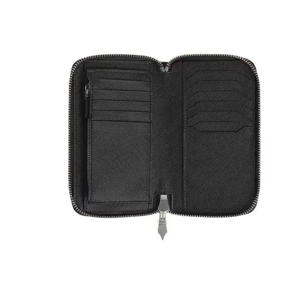 Montblanc Medium Continental Wallet 12cc With Zip In Sartorial Leather - Black