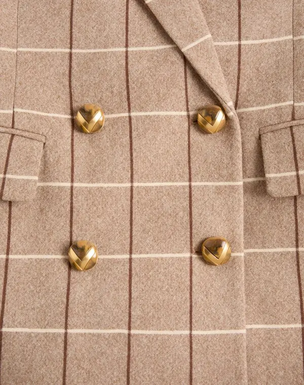 Valentino Garavani Windowpane Check Double-breasted Blazer