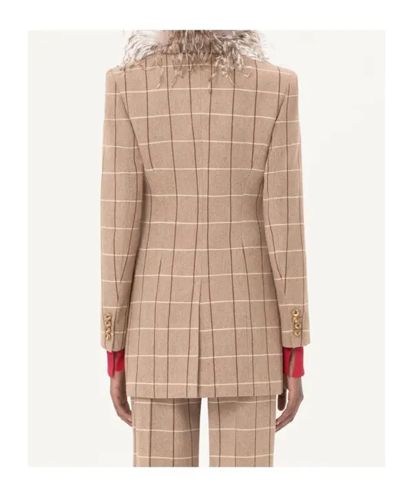 Valentino Garavani Windowpane Check Double-breasted Blazer