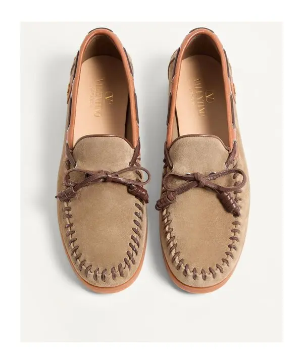 Valentino Garavani Palm Avenue Slip-on Boat Shoes - Brown