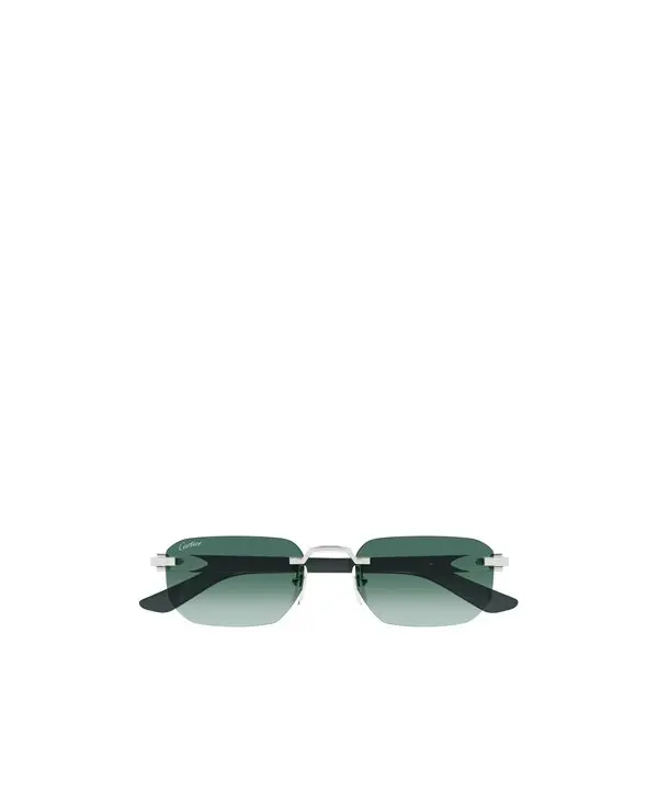Cartier Rimless Tinted Lens Sunglasses - Silver Gradient Green