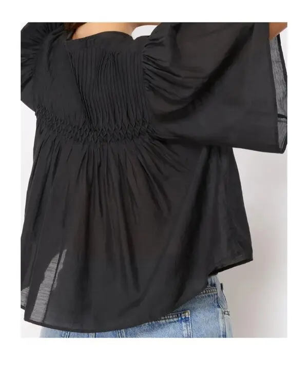 Isabel Marant Étoile Pleated Ruffled Sleeve Shirt