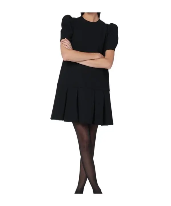 Moschino Mini Dress With Puff Sleeves And Pleated Skirt