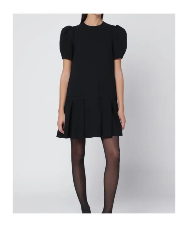 Moschino Mini Dress With Puff Sleeves And Pleated Skirt