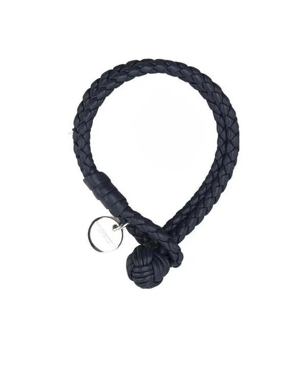 Bottega Veneta Knotted Leather Keychain - Black
