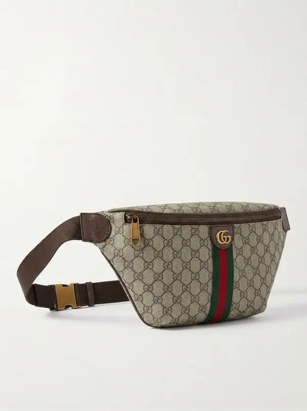 Gucci Ophidia Large Belt Bag - Beige And Dark Brown