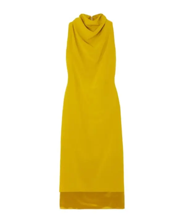 Altuzarra Draped Silk-satin Midi Dress - Yellow