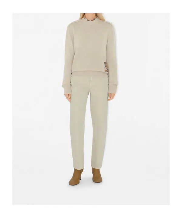 Burberry Checked Knitted Crewneck Jumper