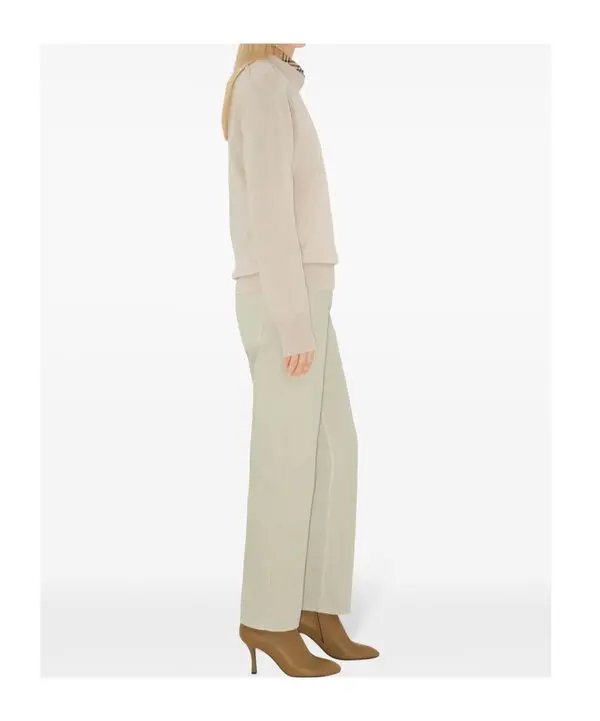 Burberry Checked Knitted Crewneck Jumper