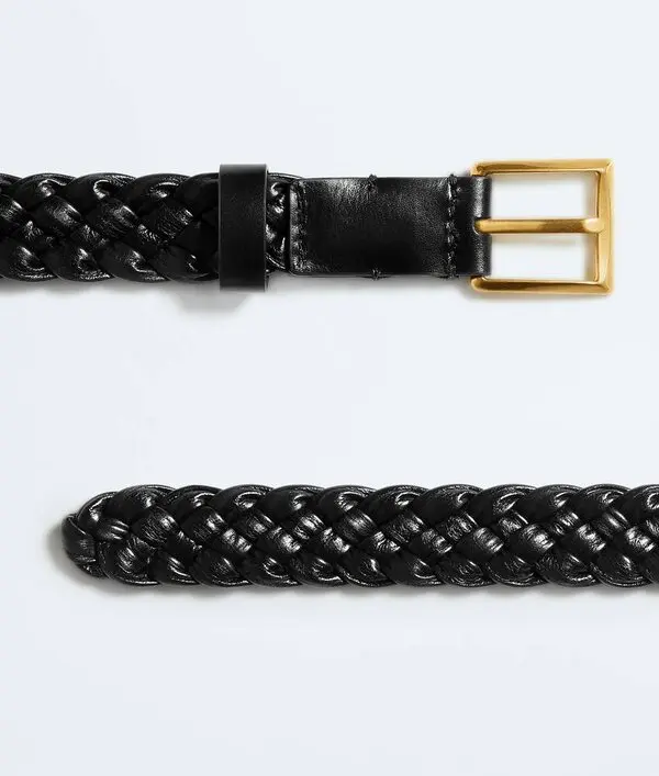 Bottega Veneta Woven Leather Belt - Black