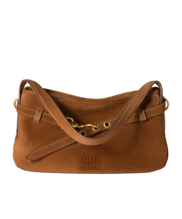 Miu Miu Aventure Suede Bag - Oak