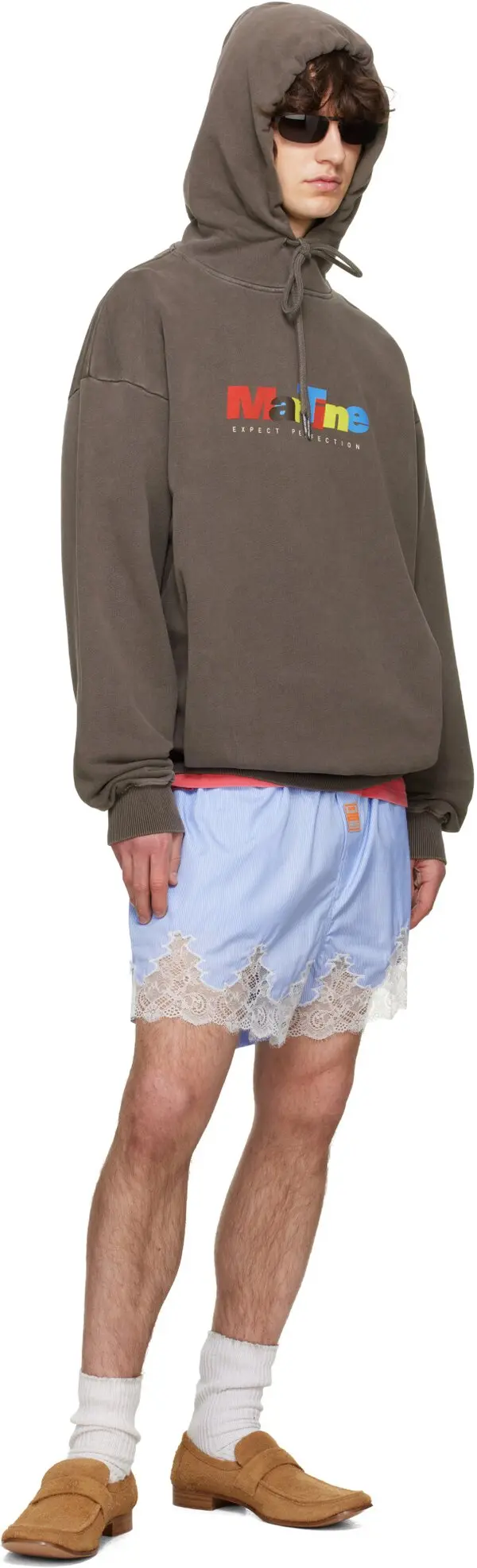 Martine Rose Logo Print Drawstring Hoodie