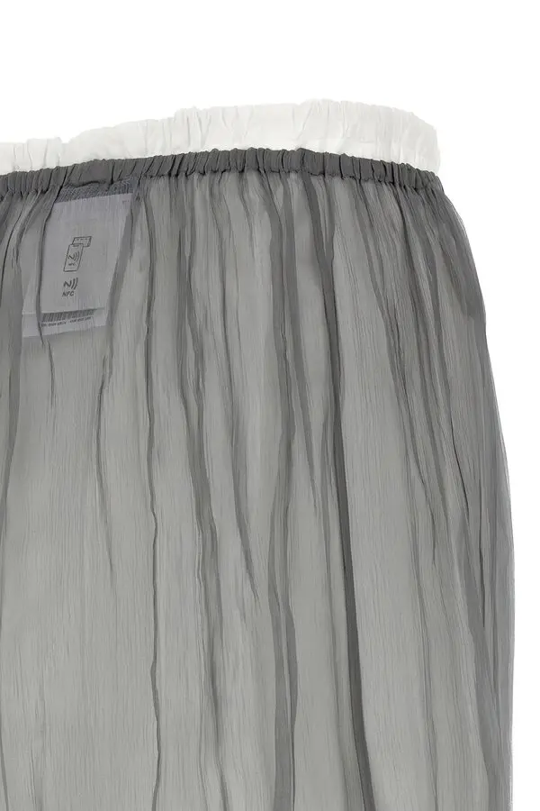 Prada Embroidered Chiffon Midi Skirt