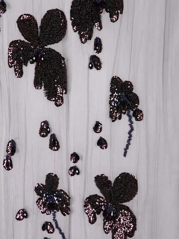 Prada Embroidered Chiffon Midi Skirt