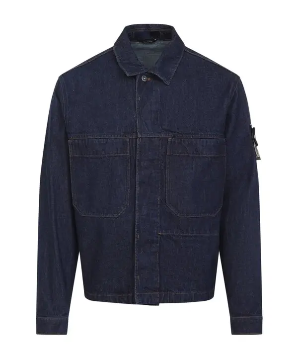 Stone Island Logo Patch Denim Jacket - No