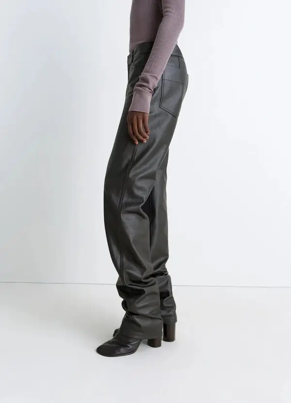 LEMAIRE Twisted Five-pocket Leather Trousers - Dark Espresso