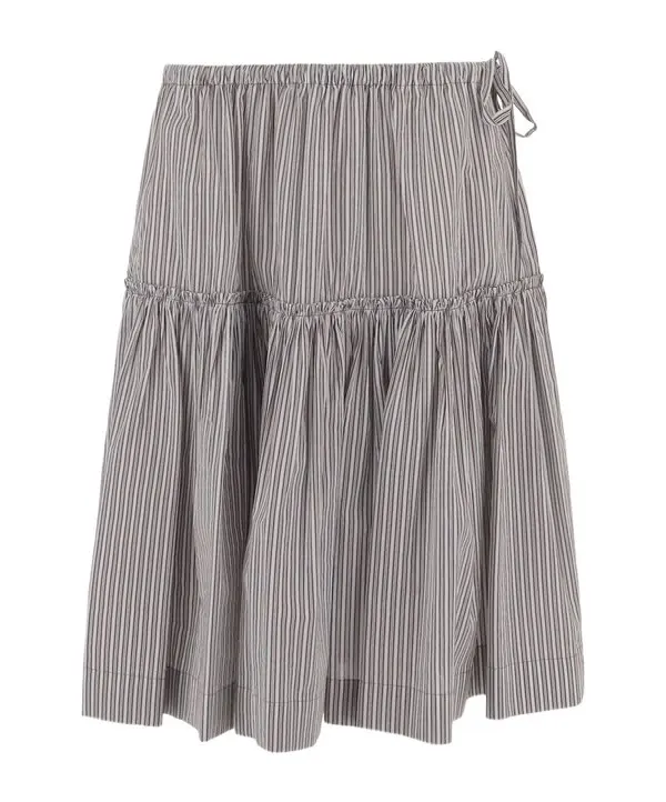 Dries Van Noten Midi Skirt With Vertical Stripes