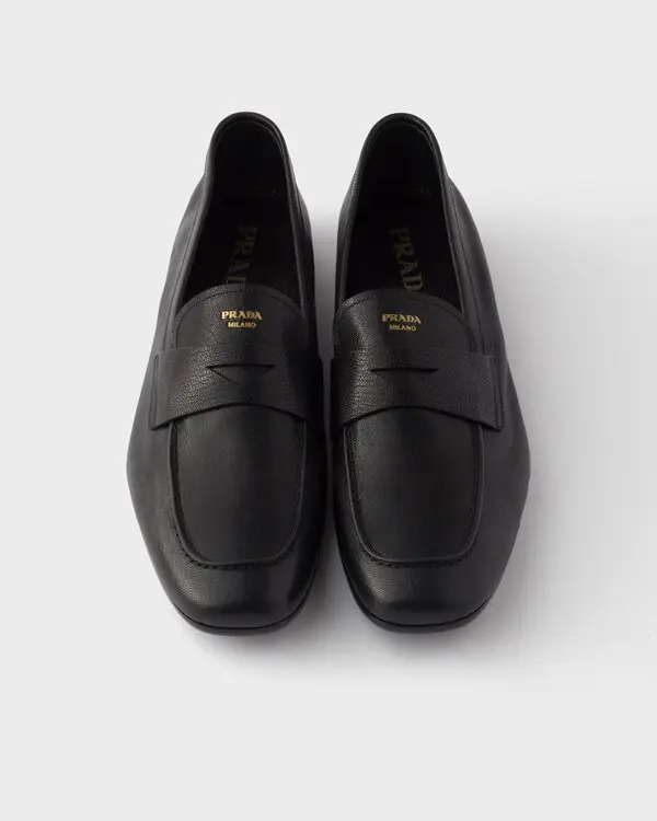 Prada Leather Loafers - Black