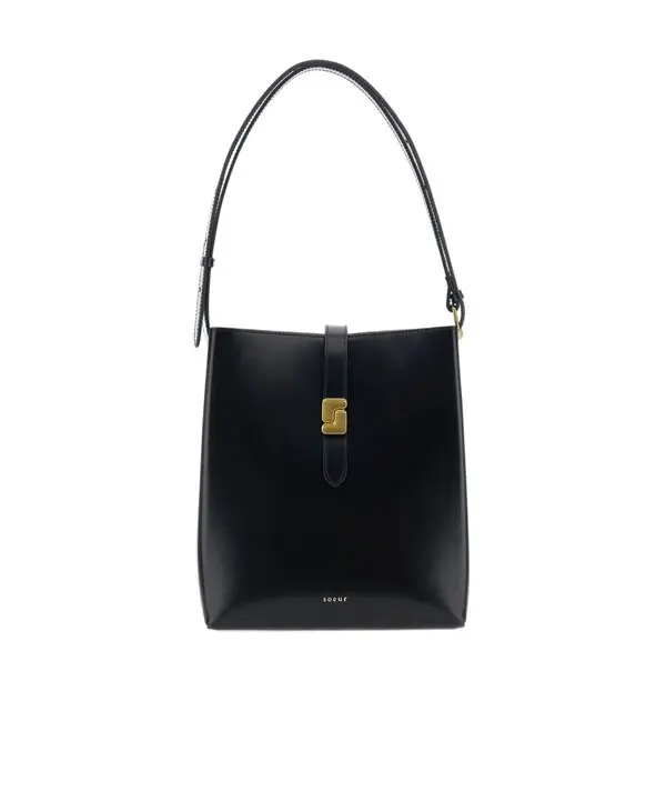 Soeur Bello Buckle Shoulder Bag - Black