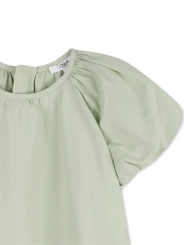 Chloé Floral Embroidered Round Neck Short Sleeve Dress