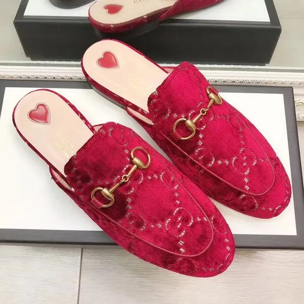 Gucci Horsebit Mules - Red