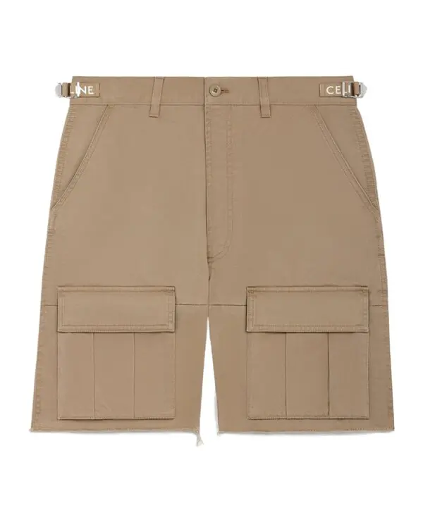 Celine Cotton Cargo Shorts - Taupe