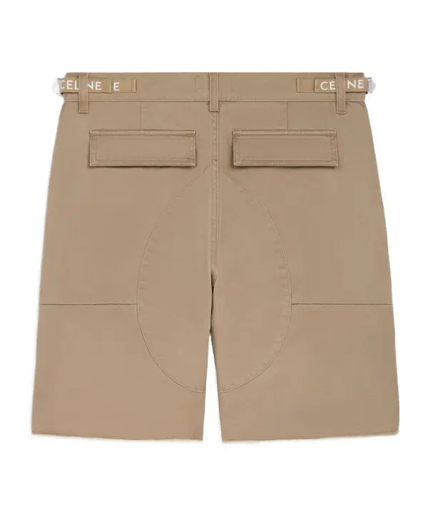 Celine Cotton Cargo Shorts - Taupe