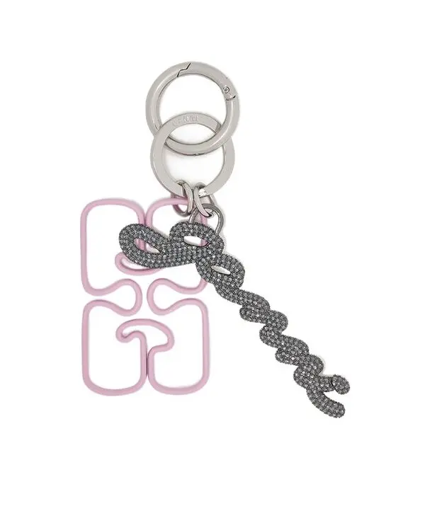 GANNI Logo Charm - Pink