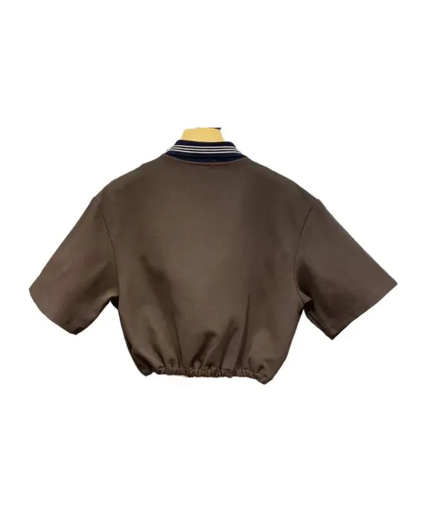 Miu Miu Cropped Collared Top With Zipper Closure