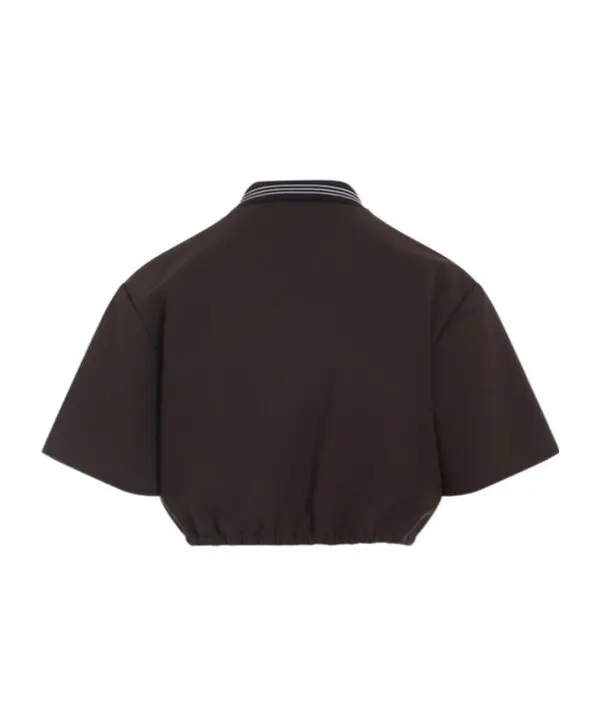 Miu Miu Cropped Collared Top With Zipper Closure