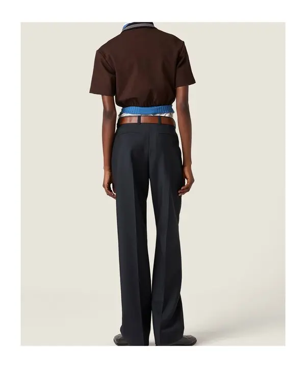 Miu Miu Cropped Collared Top With Zipper Closure
