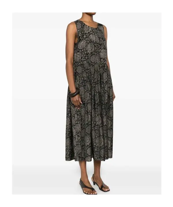 UMA WANG Sleeveless Round Neck Printed Dress